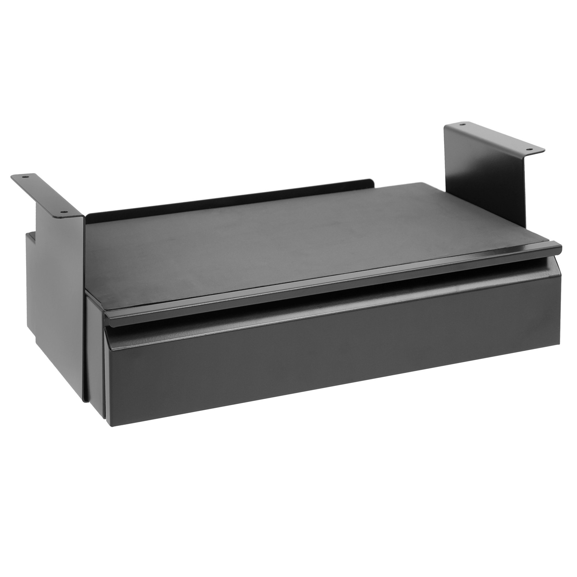 Under desk mounted shelf store
